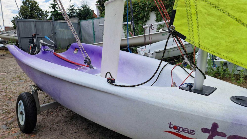 Łódź żaglowa żaglówka Topaz Taz 2,95m + wózek slipowy (2) Jarocin • OLX.pl