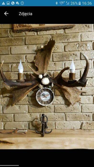 Zegar z poroza do rękodzieła grandle rogi poroze jelenia mysliwski ...