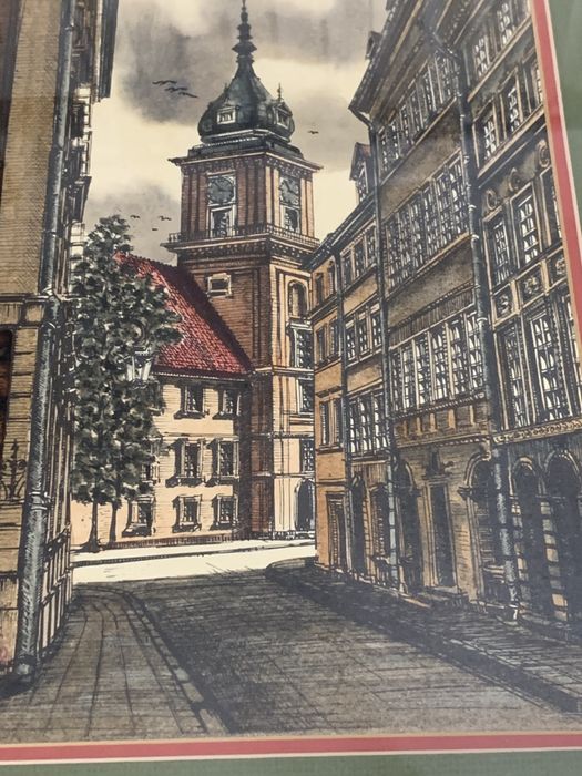 Zamek królewski Warszawa rysunek sygnowany Pante 1980r Piastów • OLX.pl