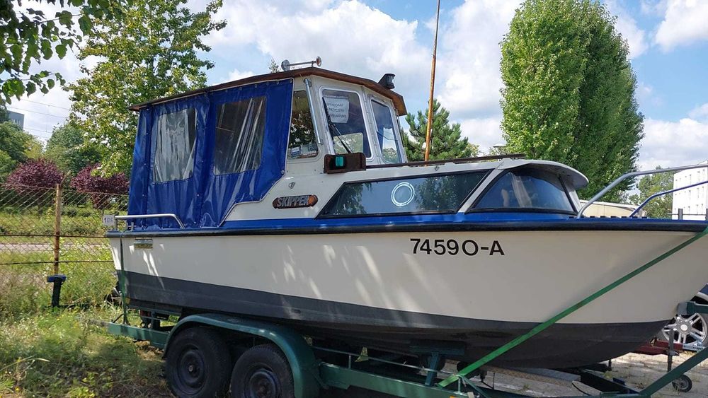 Łódź jacht motorowa Skipper z lawetą i silnikiem Mariner 58 kW Gdańsk ...