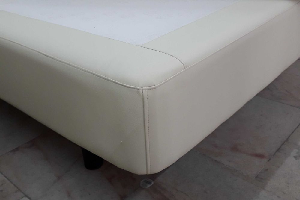 Cama | Sommier individual em pele sintética, bege - Novo preço Cascais ...