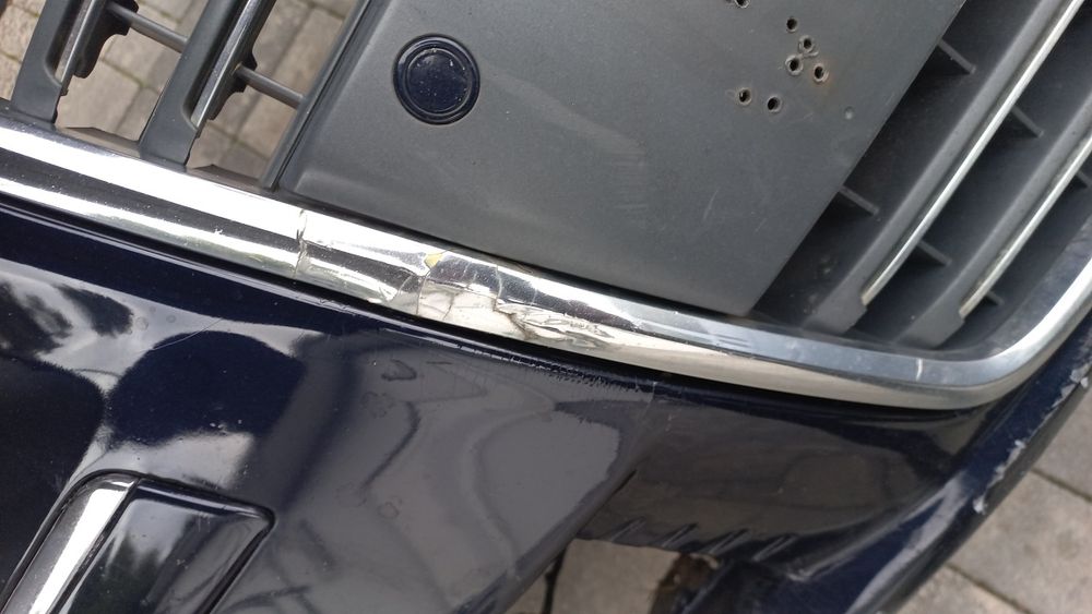 Audi a8 d3 lift duży grill zderzak przód przedni lz5j uszkodzony ...