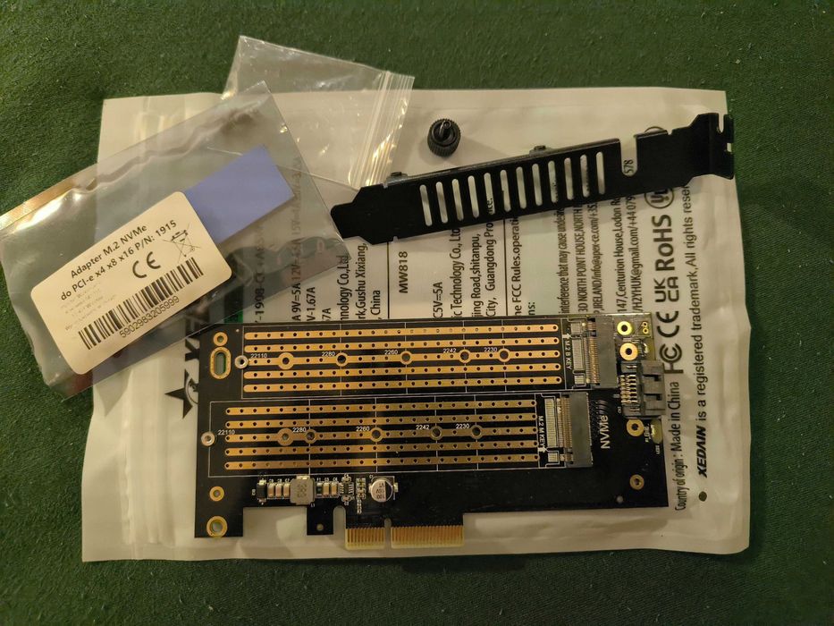 Adapter PCI-e x4 przejściówka SSD karta m.2 NVMe Uraz • OLX.pl