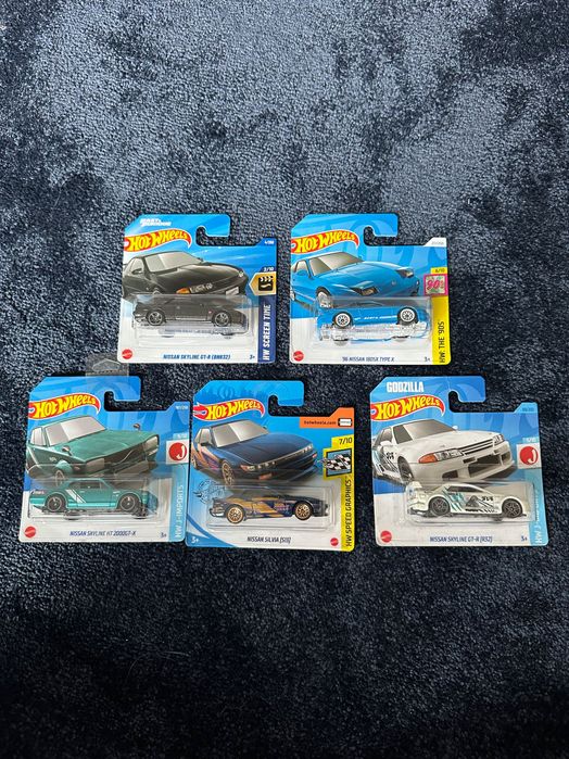 Hot wheels zestaw 5szt nissan skyline, s13, r32, 180sx, 2000gt-x Kraków ...