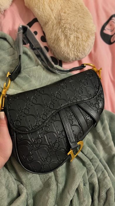 Black dior saddle bag store