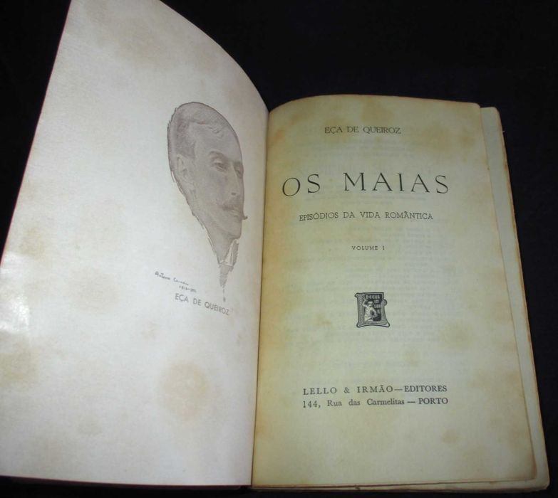 Livro Os Maias Episódios da Vida Romântica Eça de Queirós 2 Volumes ...