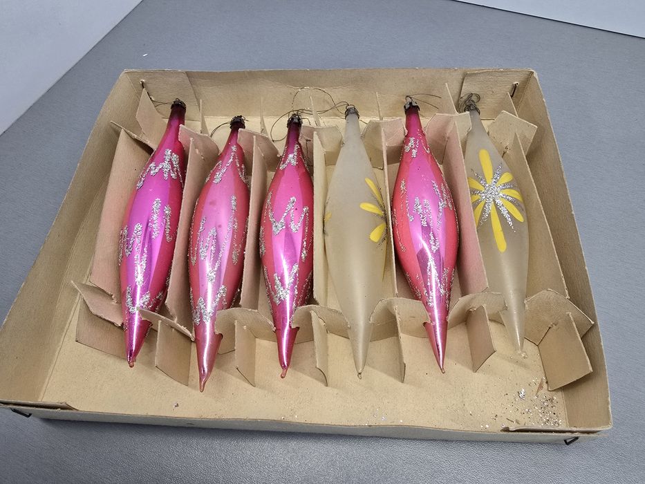 Bombki z PRL-U szklane sople Dąbrowa • OLX.pl