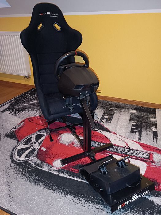 Stelaż simracing Born 2 Race + kierownica qsmart + pedały Brzeziny • OLX.pl