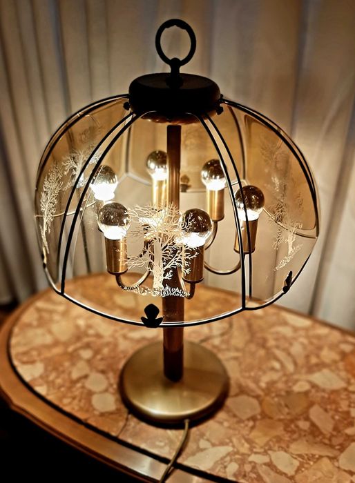 Винтажная роскошная латунная настольная лампа Германия 1970 эксклюзив ...