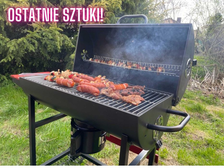 DARMOWA DOSTAWA‼️ Grill Węglowy Beczka Z Pokrywą Duży Ogrodowy NOWY ...