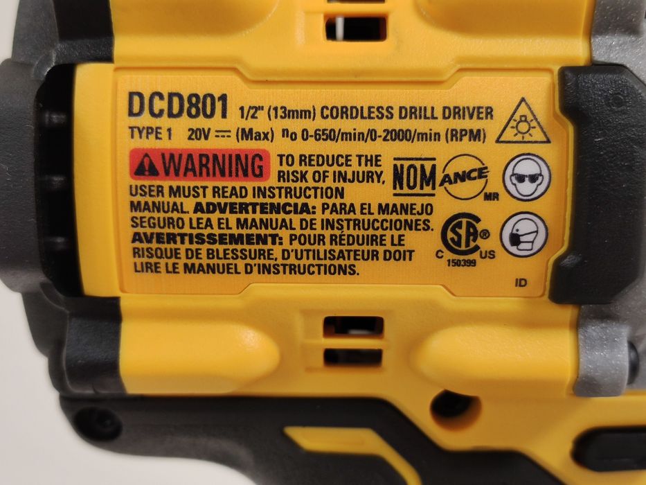 Безщітковий дриль шуруповерт DeWALT DCD801QQ2 XR POWERPACK™ 20Vmax: 12 ...