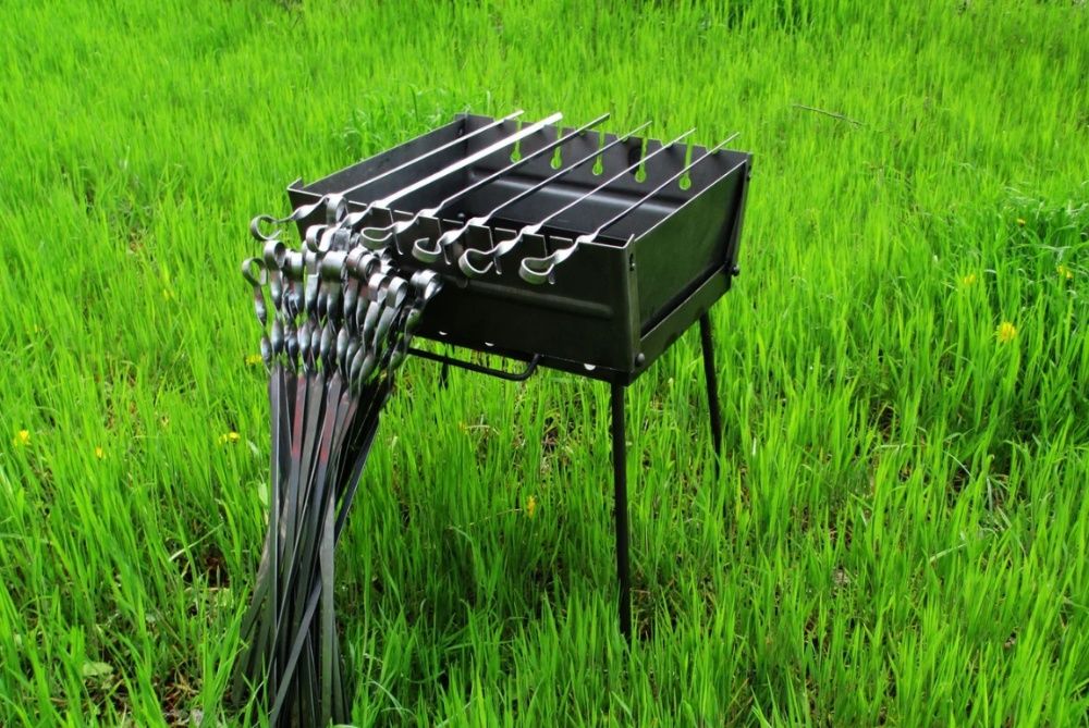 Переносной мангал чемодан раскладной для пикника со съемными ножками ...