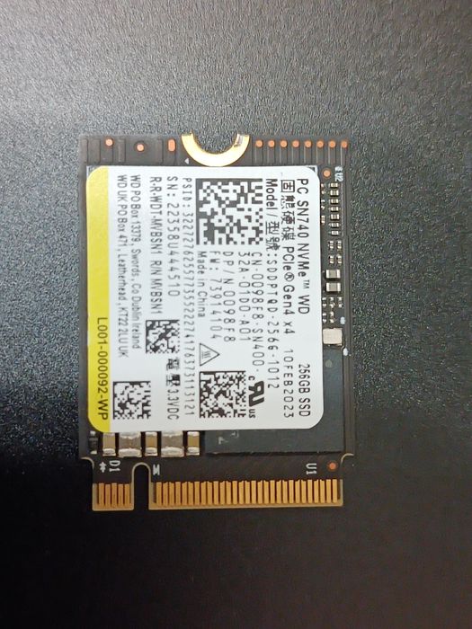 Швидкісний ссд диск WD PC SN740 256GB Gen4 Nvme m2: 585 грн ...