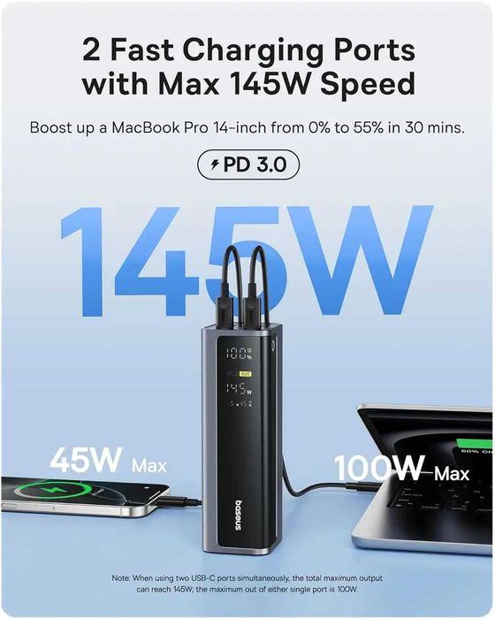 Повербанк Baseus EnerGeek GP12 20800 мА⋅год 145 W.Новий товар: 2 450 ...