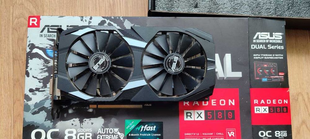 Відеокарта Asus Radeon RX 580 DUAL OC 8192MB (DUAL-RX580-O8G): 2 600 грн. - Комплектуючі та ...