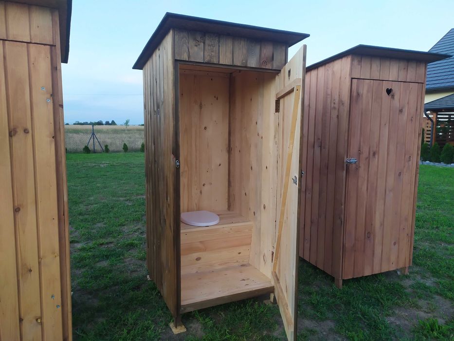 WYPRZEDAŻ Wychodek DUŻY drewniane WC latryna szaleta sławojka toaleta ...