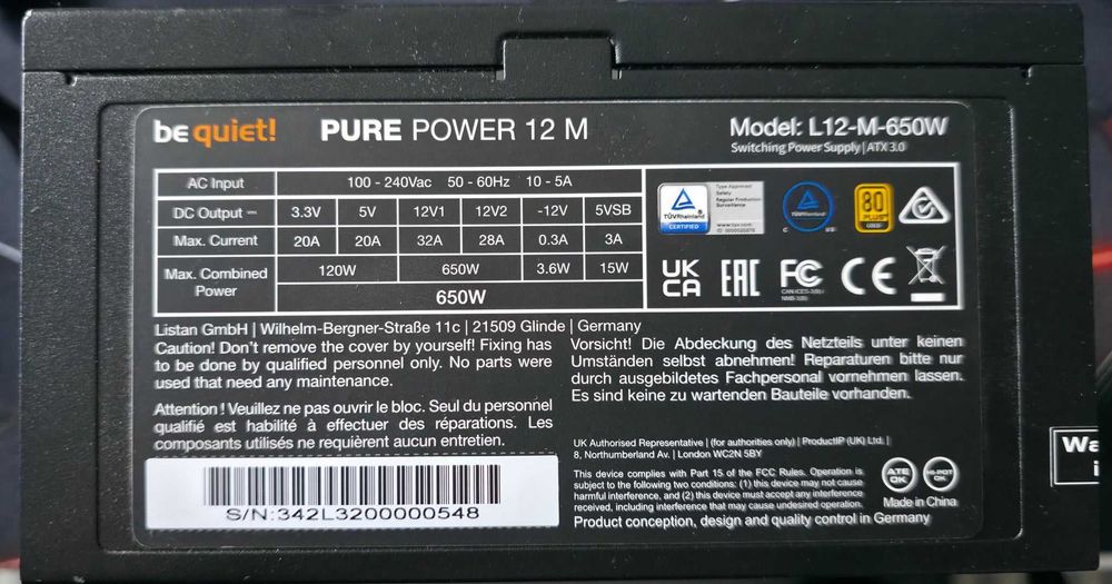 Be quiet! Pure Power 12 M 650W 80 PLUS Gold Poznań Komandoria • OLX.pl