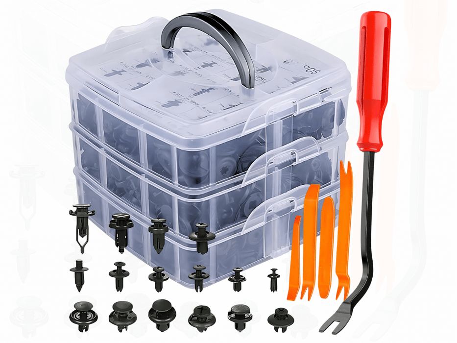 Klipsy, spinki, kołki do auta - zestaw 625 el. + ściągacze Lubin • OLX.pl