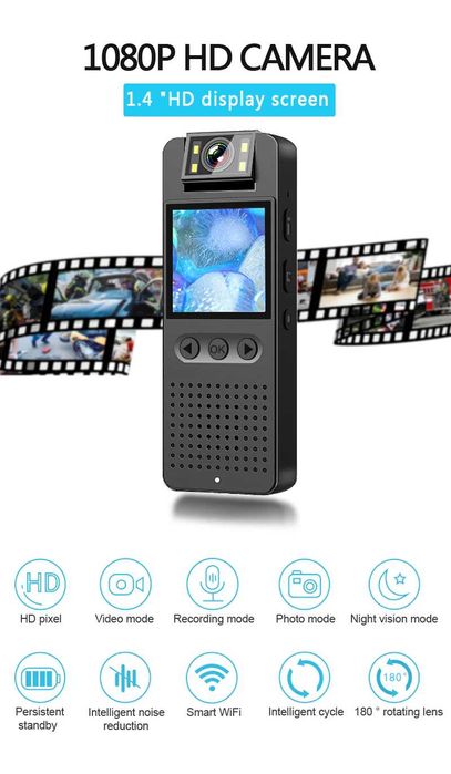 Wi-fi Боді камера CS06: Міні-цифрова камера 1080P HD-екран Bodycamera ...