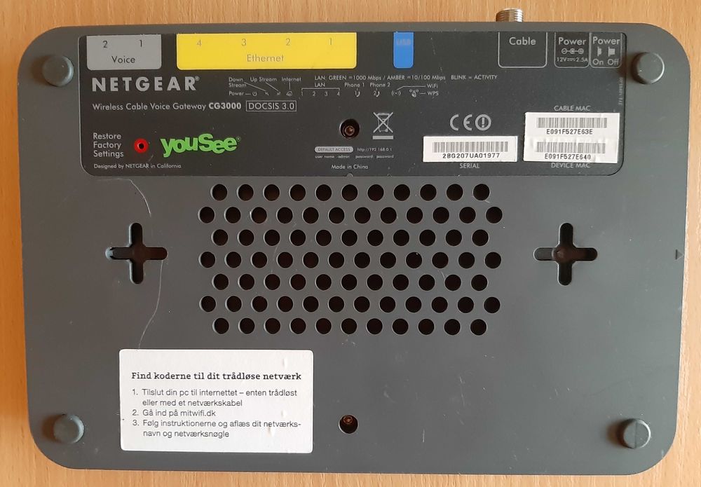 Роутер NETGEAR CG3000 DOCSIS 3.0 Wireless-N: 220 грн. - Периферійні ...