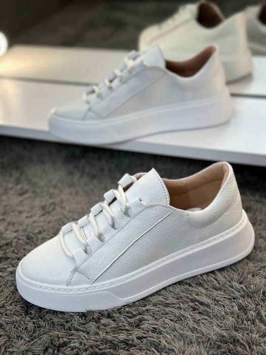 Білі класичні кеди кросівки шкіряні белые кеды кроссовки кожаные: 1 100 ...