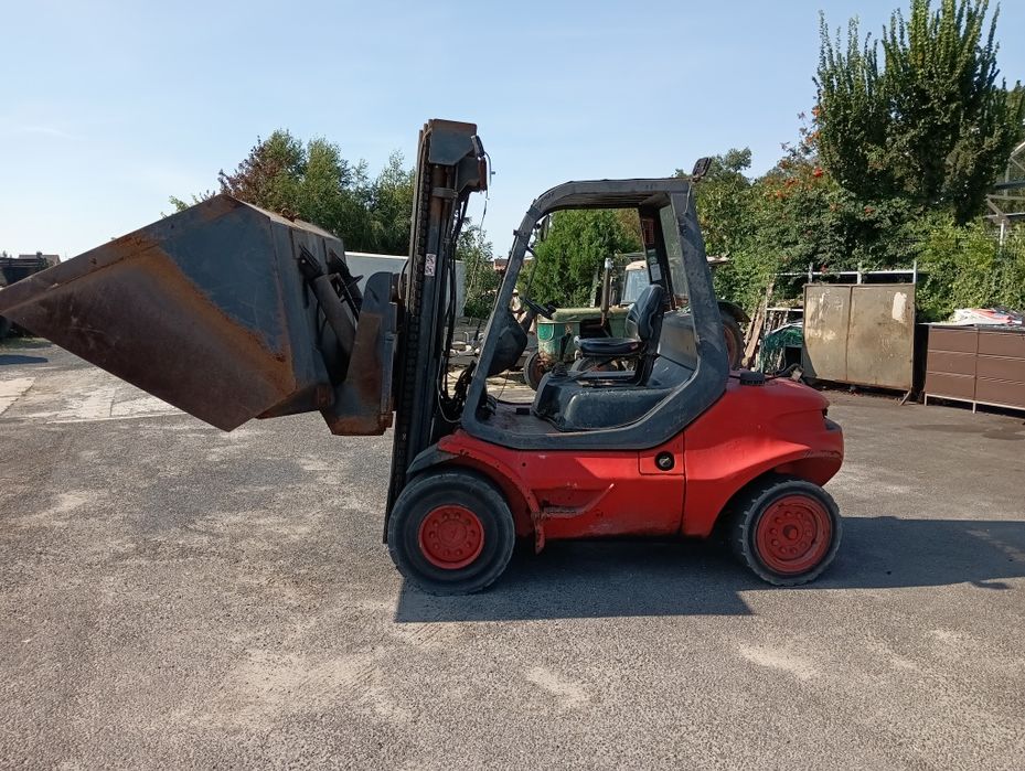 Wózek widłowy Linde h45 diesel Perkins łyżka triplex wolny skok 7mth ...