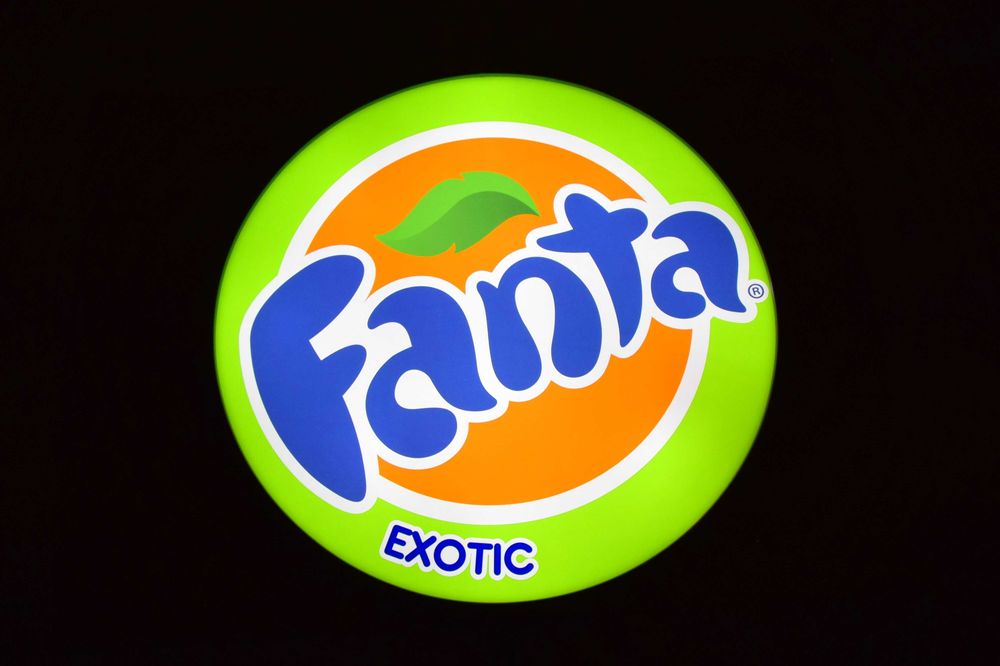 LED Neon FANTA EXOTIC, Logo, Reklama do sklepu, Podświetlany Kaseton ...