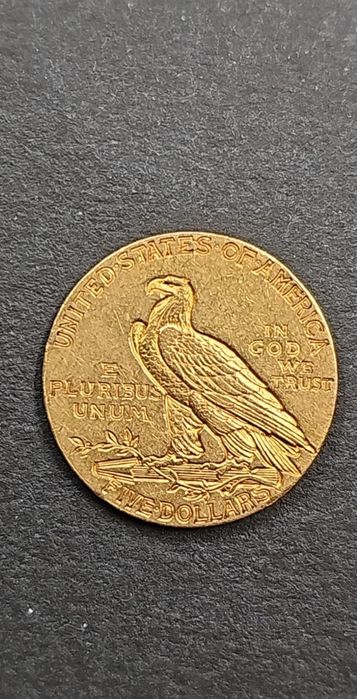 Złota moneta 5 dolarów Indianin Bytom • OLX.pl