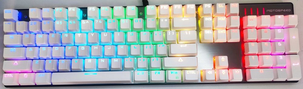 104 Klawisze CherryMX KeyCaps backlit białe MOTOSPEED Wrocław Fabryczna ...
