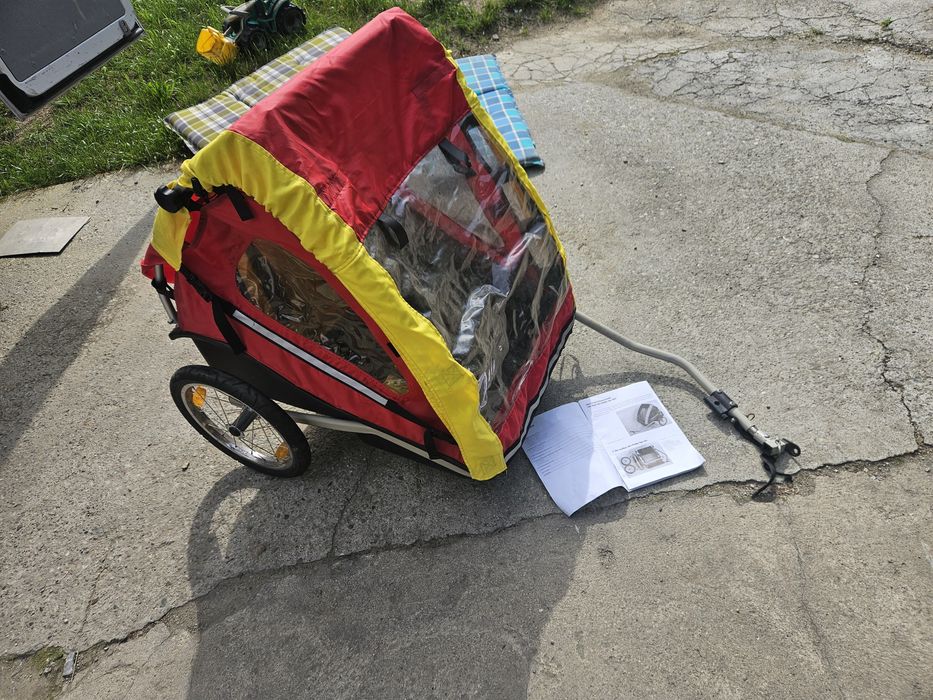 Przyczepka do roweru rowerowa 2 osobowa aluminiowa wózek Dębina • OLX.pl