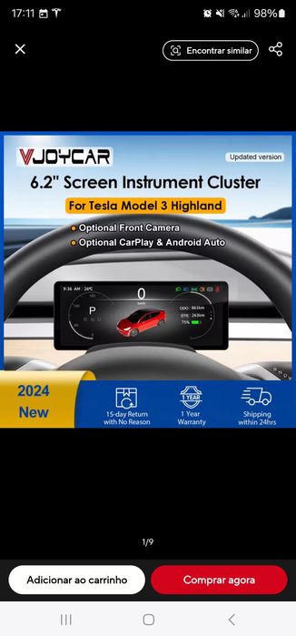 Tesla Display com Carplay / Android Auto Tesla M3 Highland Montijo E ...