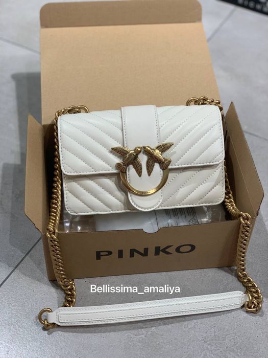 Сумка белая пинко мини біла пінко міні италия оригинал pinko mini: 8 ...
