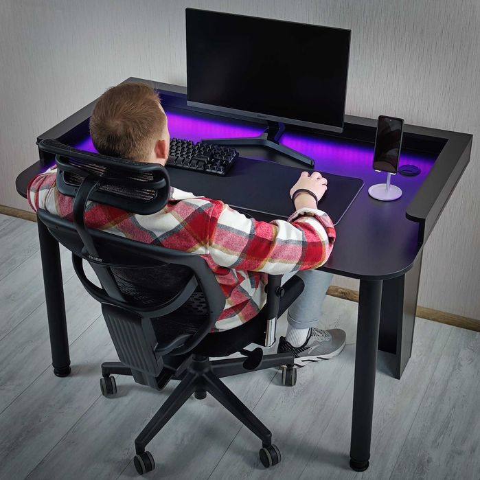 Стол Геймерский с Подсветкой RGB. Геймерський стіл. Стіл для блогера: 2 ...