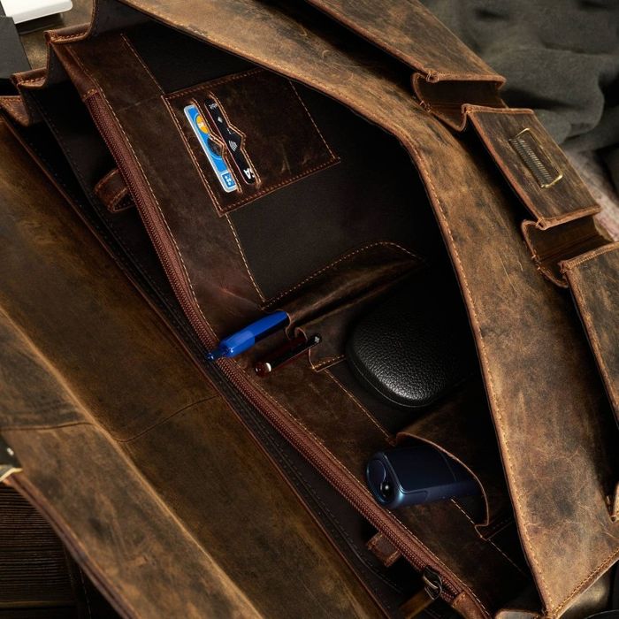 Aktówka męska skórzana vintage paolo peruzzi t-80-hbr Warszawa Ochota ...