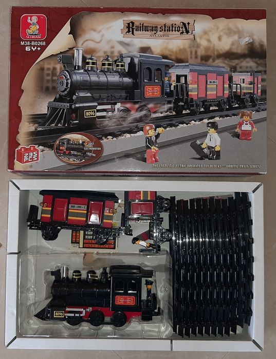 Pociąg parowóz kolejka klocki Śluban M38-B0268 Łódź Widzew • OLX.pl