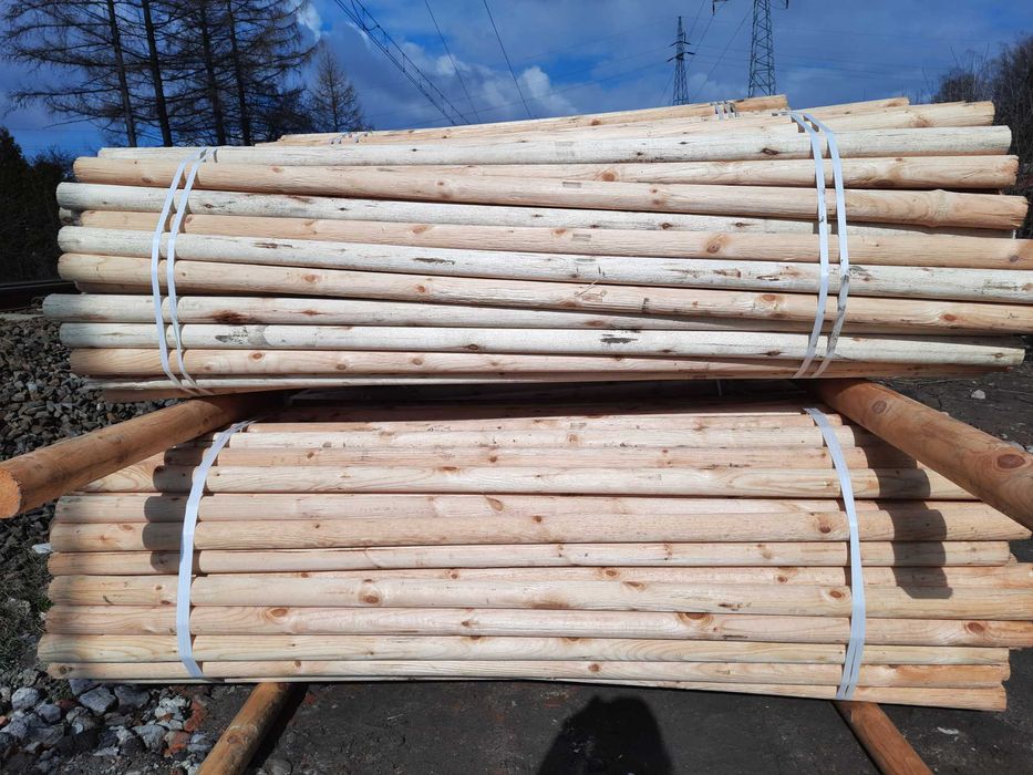Słupki drewniane, paliki do siatki leśnej, wys. 2,6m Bielsko-Biała • OLX.pl