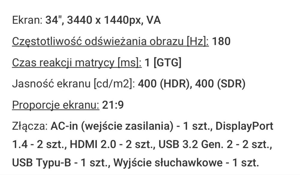 Monitor ASUS 34 cale jak NOWY VG34VQL3A Lębork • OLX.pl