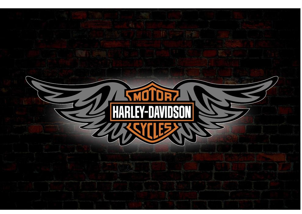 Reklama LED - HARLEY-DAVIDSON, Podświetlany znaczek, Baner, Prezent ...