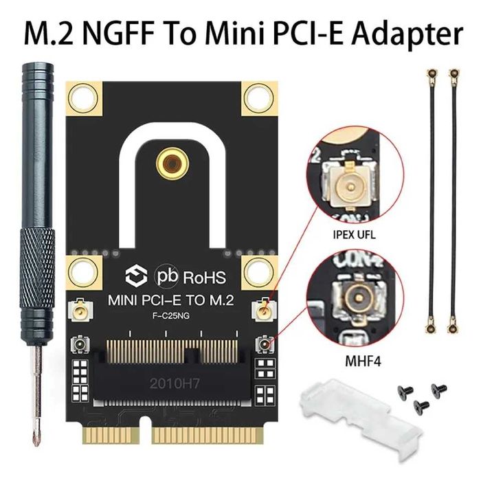 Адаптер M.2 NGFF на Mini PCI-E на M.2 Wifi Bluetooth для ноутбука: 200 ...
