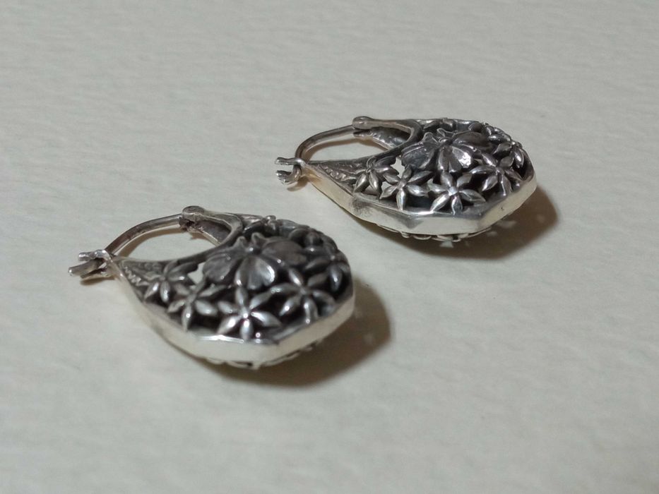 Wiszące srebrne kolczyki Ażurowe kwiatki Vintage S925 8 g Gdańsk Ujeścisko - Łostowice • OLX.pl
