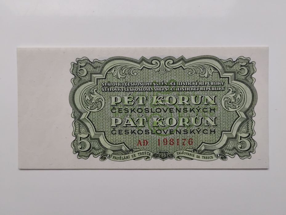 Banknot Czechosłowacja - 5 koron z 1961 r Gdańsk Aniołki • OLX.pl