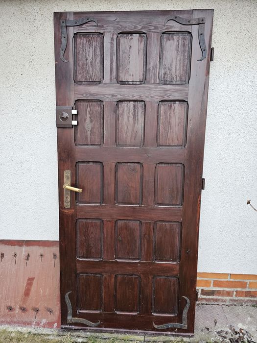 Drzwi zewnętrzne drewniane Kalisz • OLX.pl