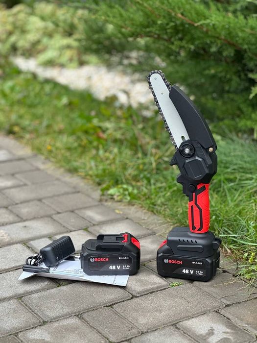 2АКБ Акумуляторна ланцюгова міні-пила Bosch 48V Ручна електропила: 1 ...