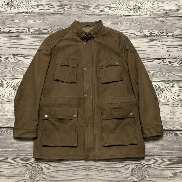 Кожаная куртка милитари танкер John Rocha M65 Multipocket Nappa Jacket ...