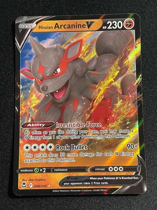 Carta Pokémon Hisuian Arcanine V 90/195 Silver Tempest Esmoriz • OLX ...