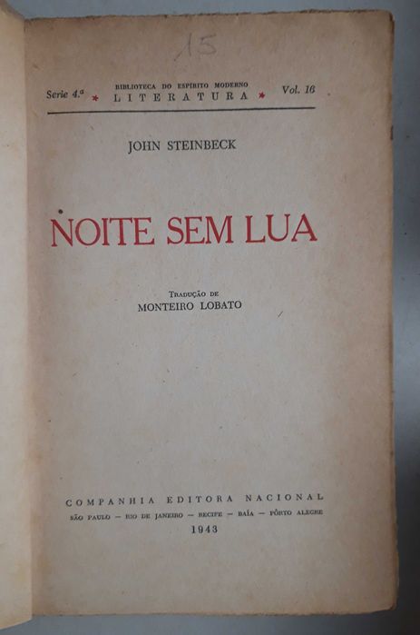 Livro PA-6 - John Steinbeck - Noite Sem Lua Corroios • OLX Portugal