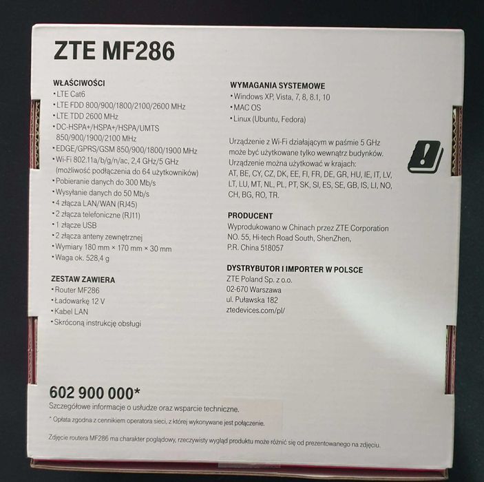 ZTE MF286 – Router LTE 4G – T-Mobile – Nowy – komplet Krosno • OLX.pl