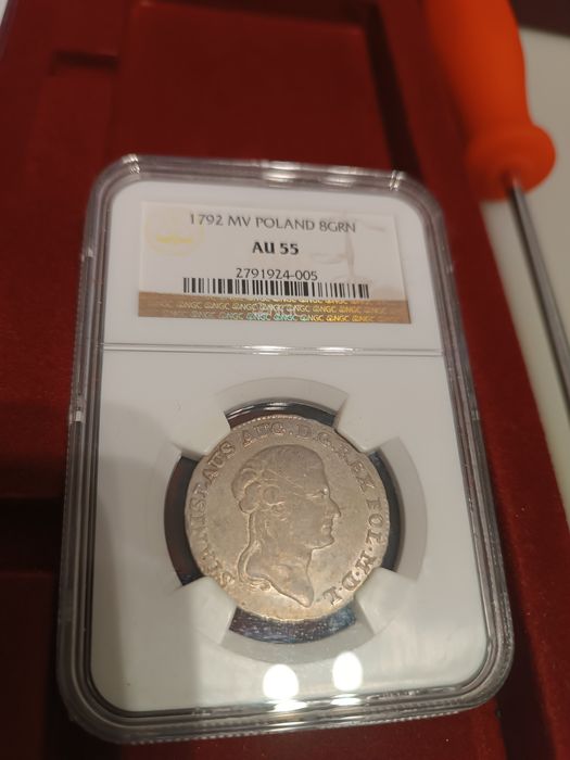 8 groszy 1792 AU55 NGC grading Olsztyn • OLX.pl