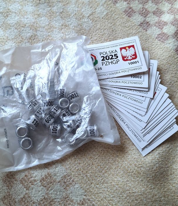 Obrączki dla gołębi 20 sztuk PZHGP FCI 2025 Ostrowiec Świętokrzyski • OLX.pl