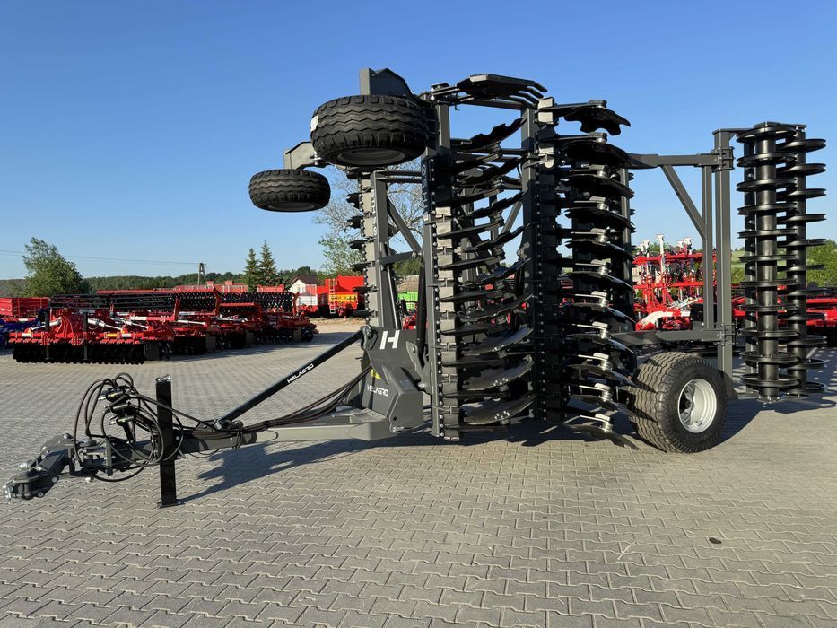 Brona talerzowa hydrauliczna 5 m HELAGRO zawieszana/z wózkiem. NOWOŚĆ ...